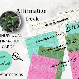 Printable Affirmation Cards Inspired by Playing Cards. Affirmation Deck ...