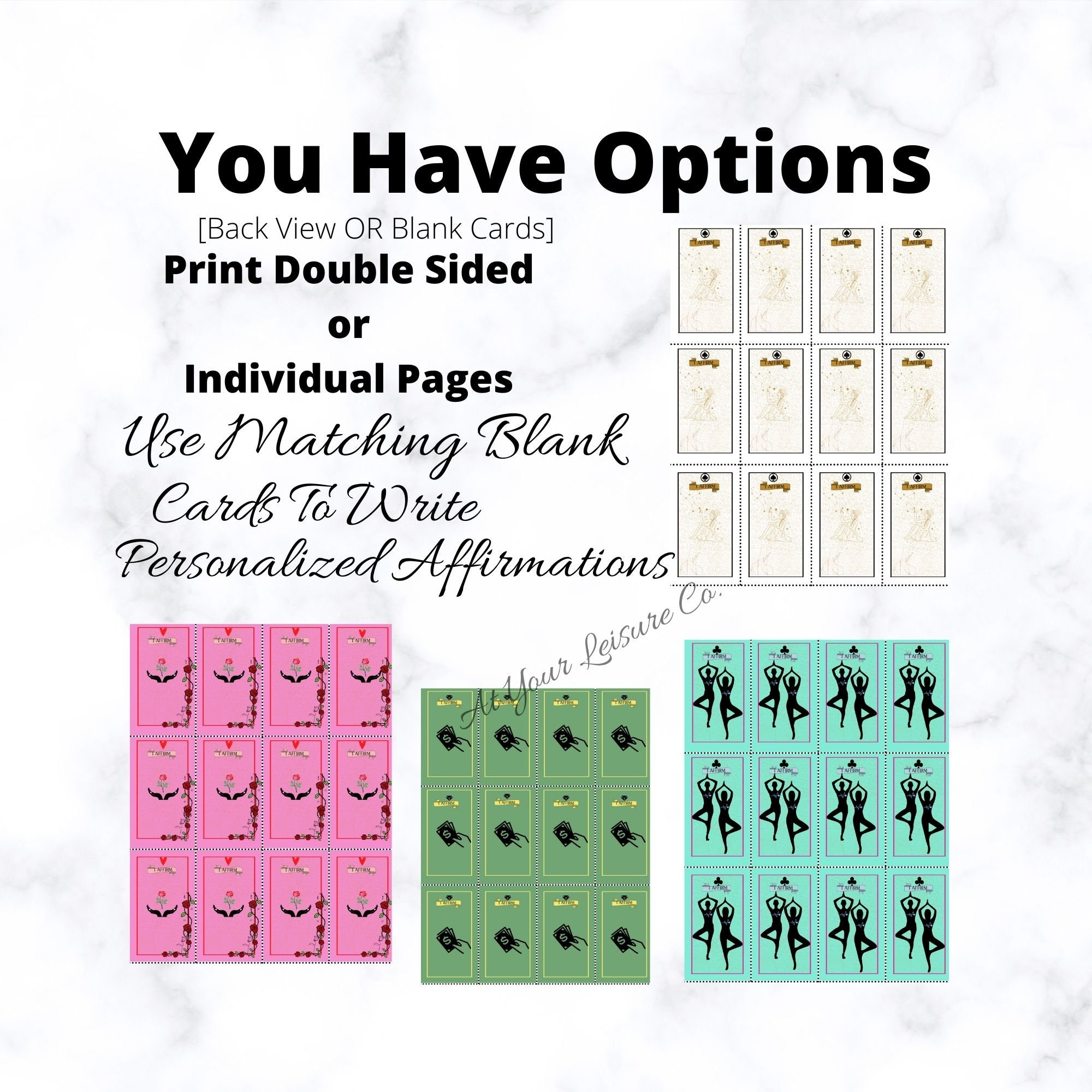 Printable Affirmation Cards Inspired by Playing Cards. Affirmation Deck ...