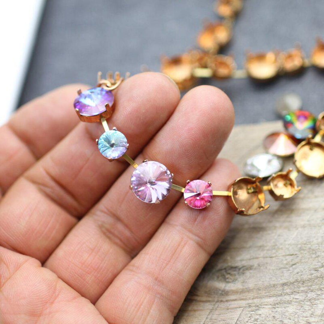 DIY Cup Chain Setting for 8mm, 12mm Swarovski Chatons & Rivoli High ...