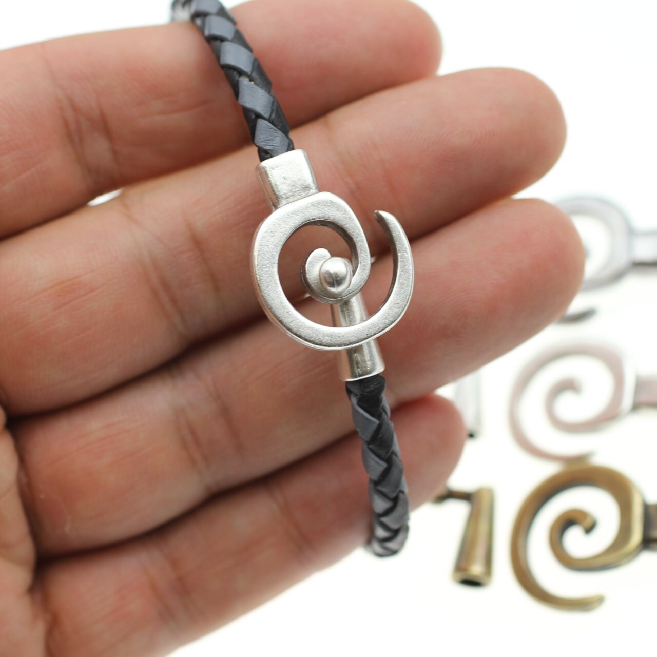 5 Antique Silver Closure Spiral Closure Silver Plated - Etsy