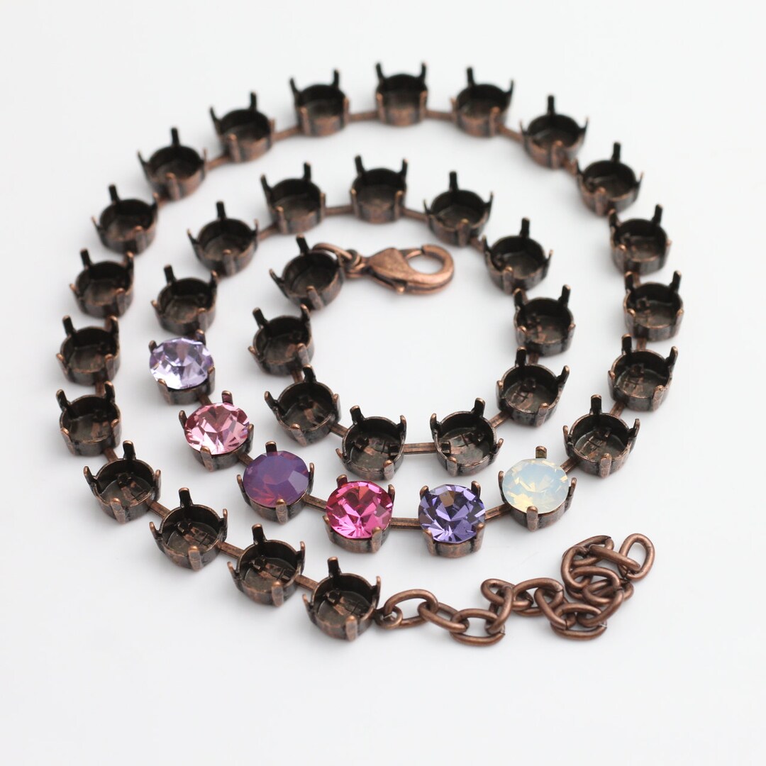 39ss 8mm Empty Cup Chain Necklaces, Antique Copper Cup Chain Settings ...