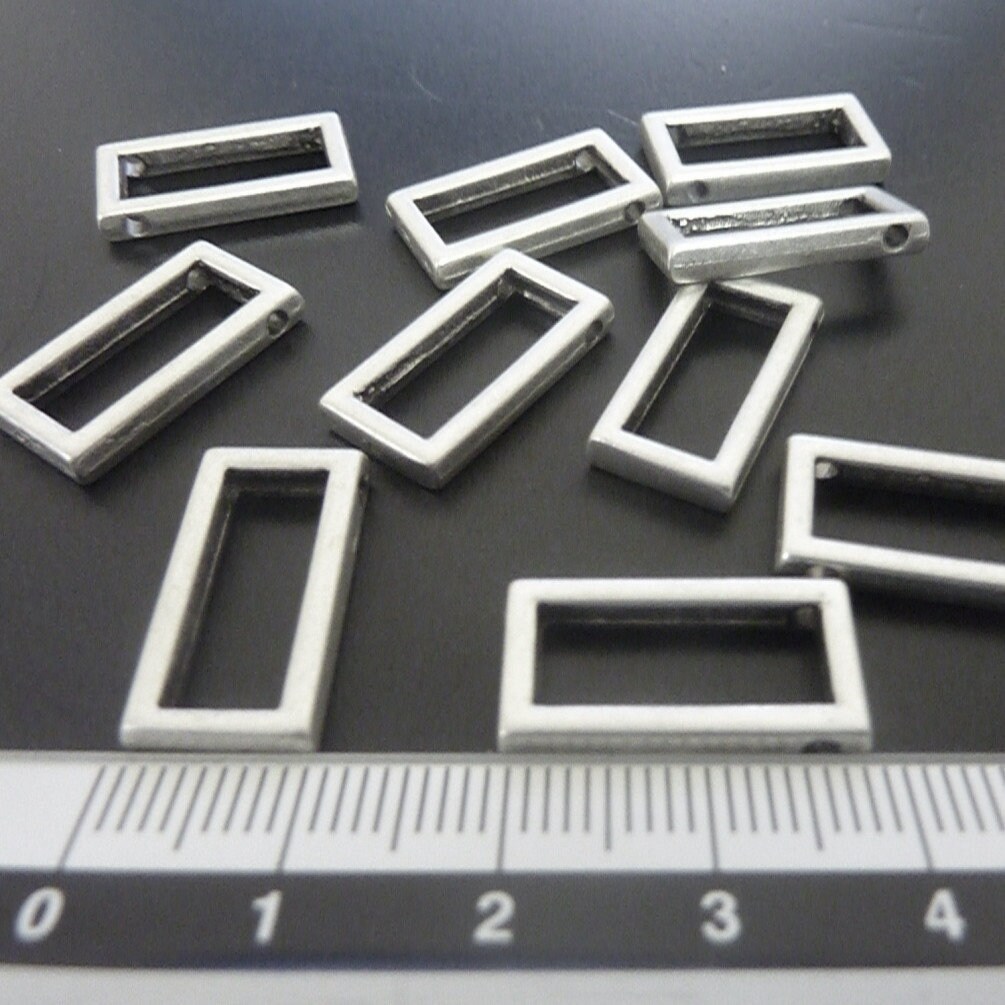 10 Open Back Bezel Pendants, Rectangle Resin Setting, Hollow Frame ...