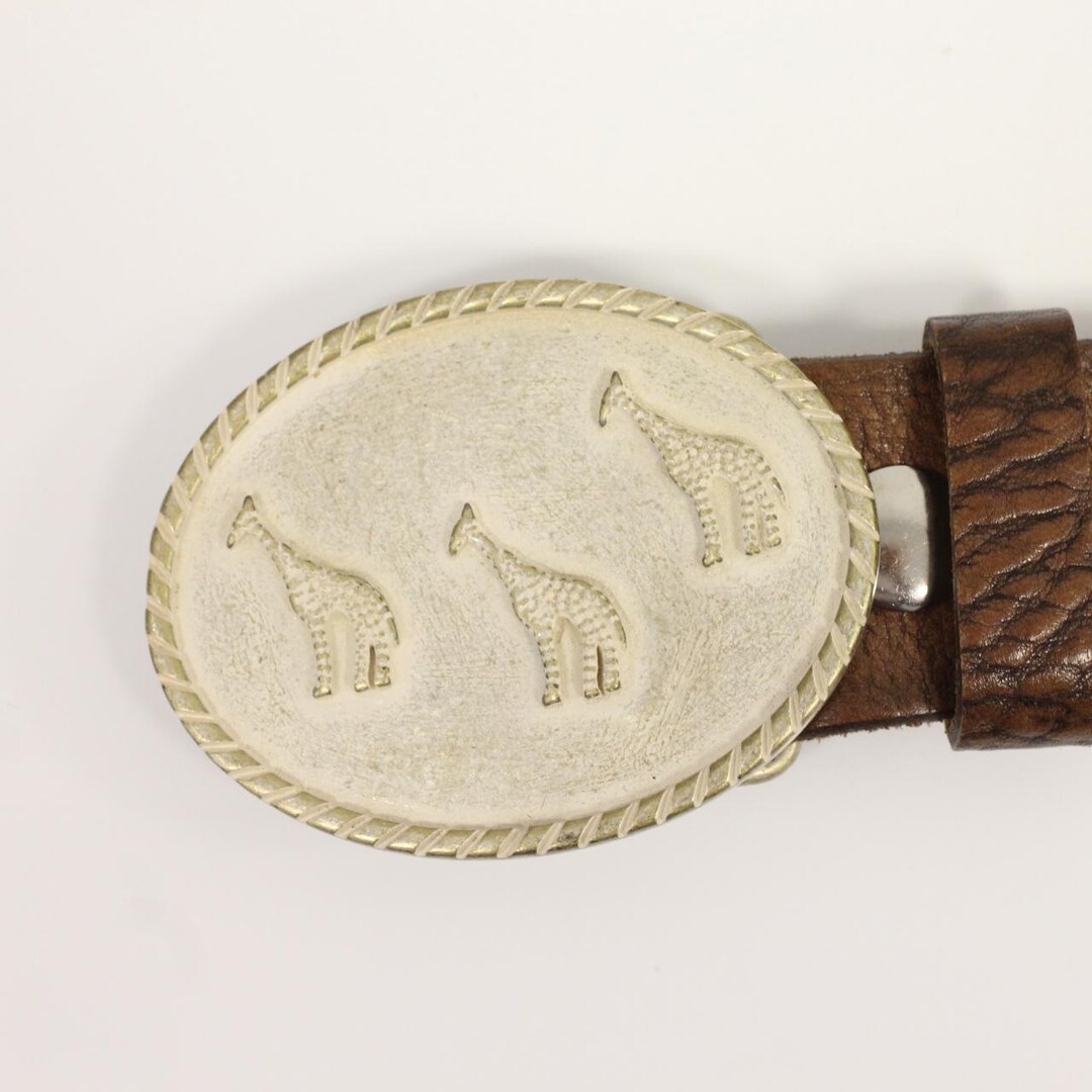 Silver Giraffe Family Belt Buckle: African Animal Design, GS234 Gp - Etsy