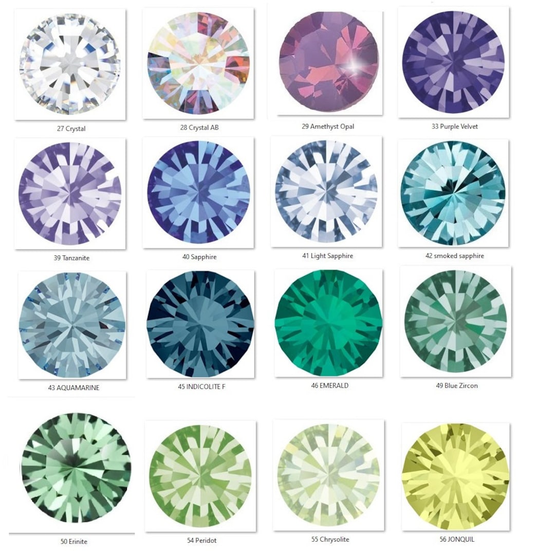 30 Pcs. 8mm Maxima Preciosa Crystal Chatons Rhinestones Various Colors ...