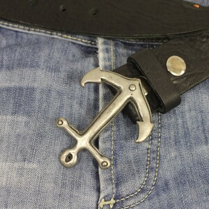 Dark Silver, Anchor Belt Buckle for Snap Belt, Nautical Belt Hardware ...
