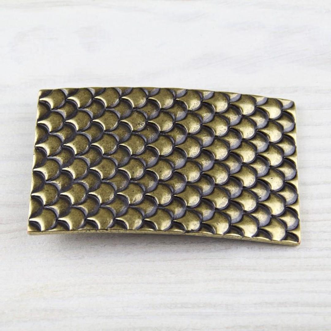 Bronze Fish Scale Belt Buckle: Nautical Mermaid Scales, Antique Finish ...