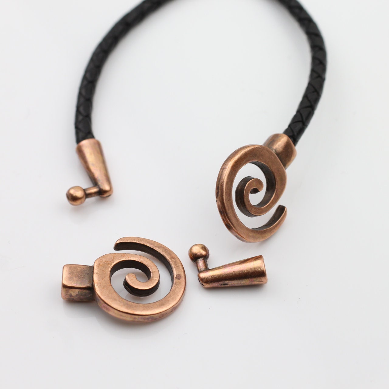 5 Antique Copper Closure Spiral Closure Copper Plated - Etsy