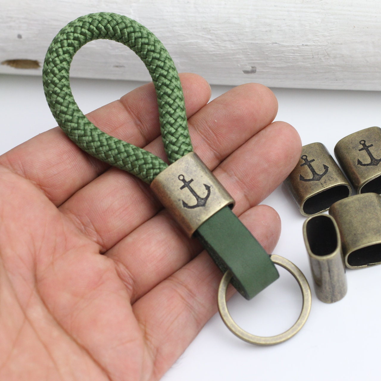 5 Anchor Keychain Findings, Keychain Slider Beads, Anchor Keychain ...