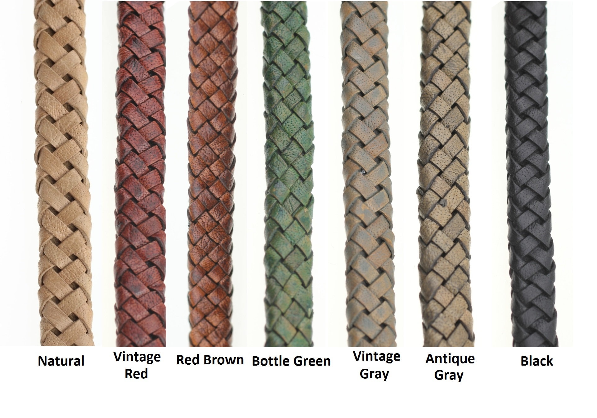 Vintage Grey Braid Leather Cord Hand Braided Leather 10x5mm - Etsy