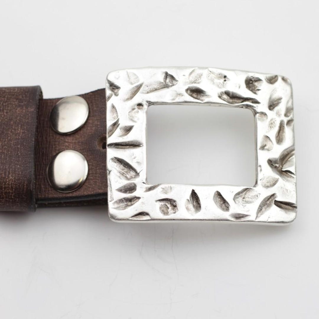 Silver Belt Buckle, Modern Belt Buckle, Rectangle Belt Buckle, Casual ...