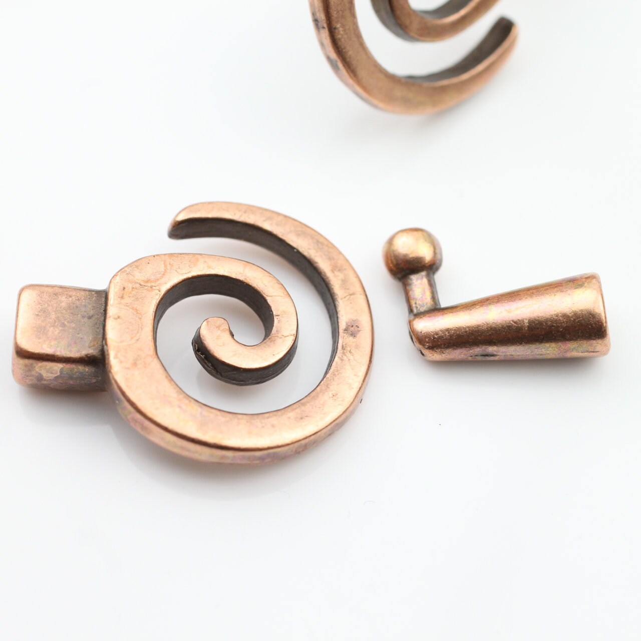 5 Antique Copper Closure Spiral Closure Copper Plated - Etsy