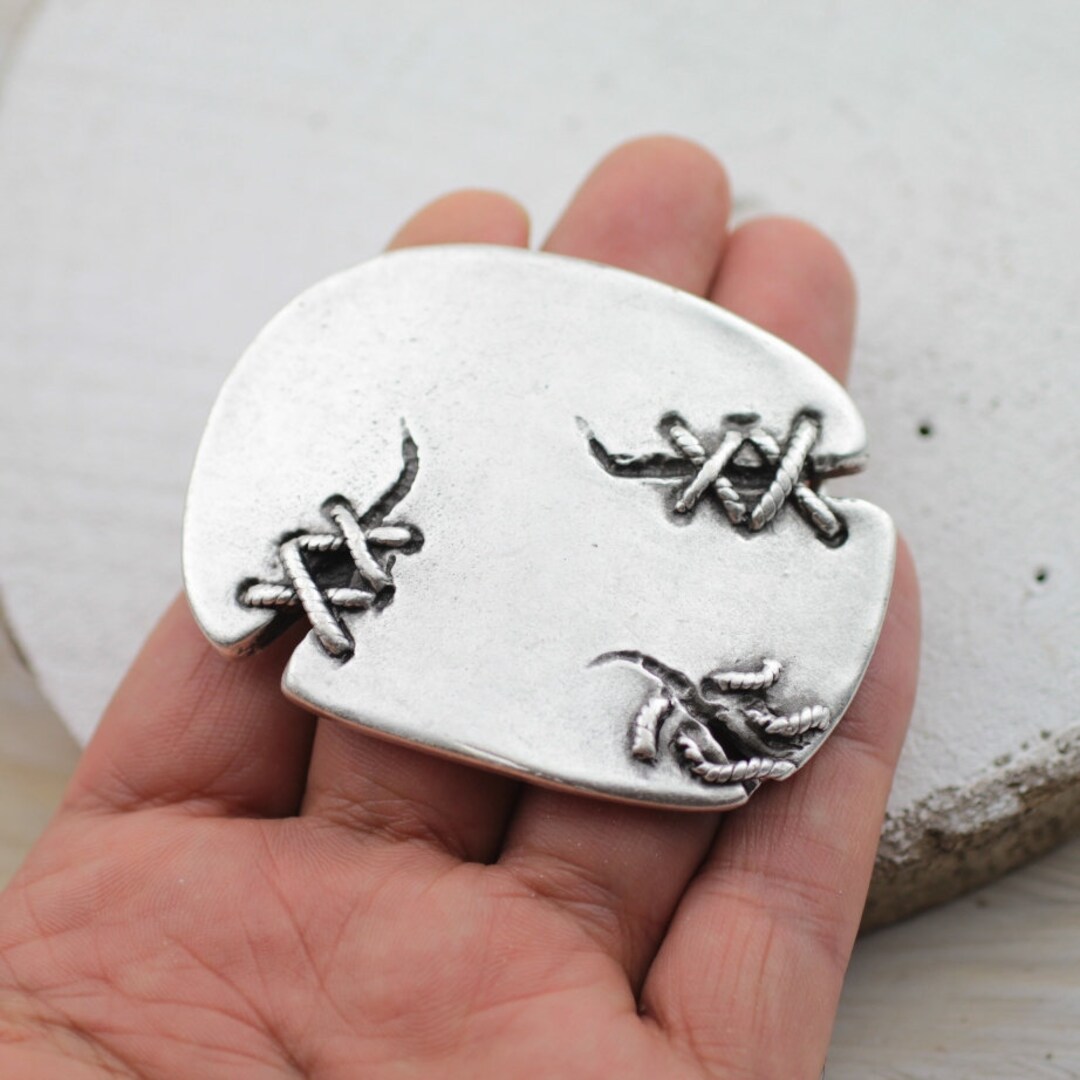 Silver Belt Buckle, Rag Rug Belt Buckle, Oval Belt Buckle, Metal Belt ...