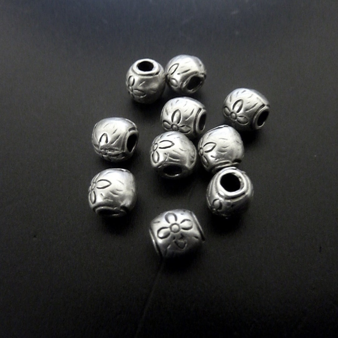 20 Silver Flower Beads, Zamak Beads, Silver Beads, Flower Beads for ...