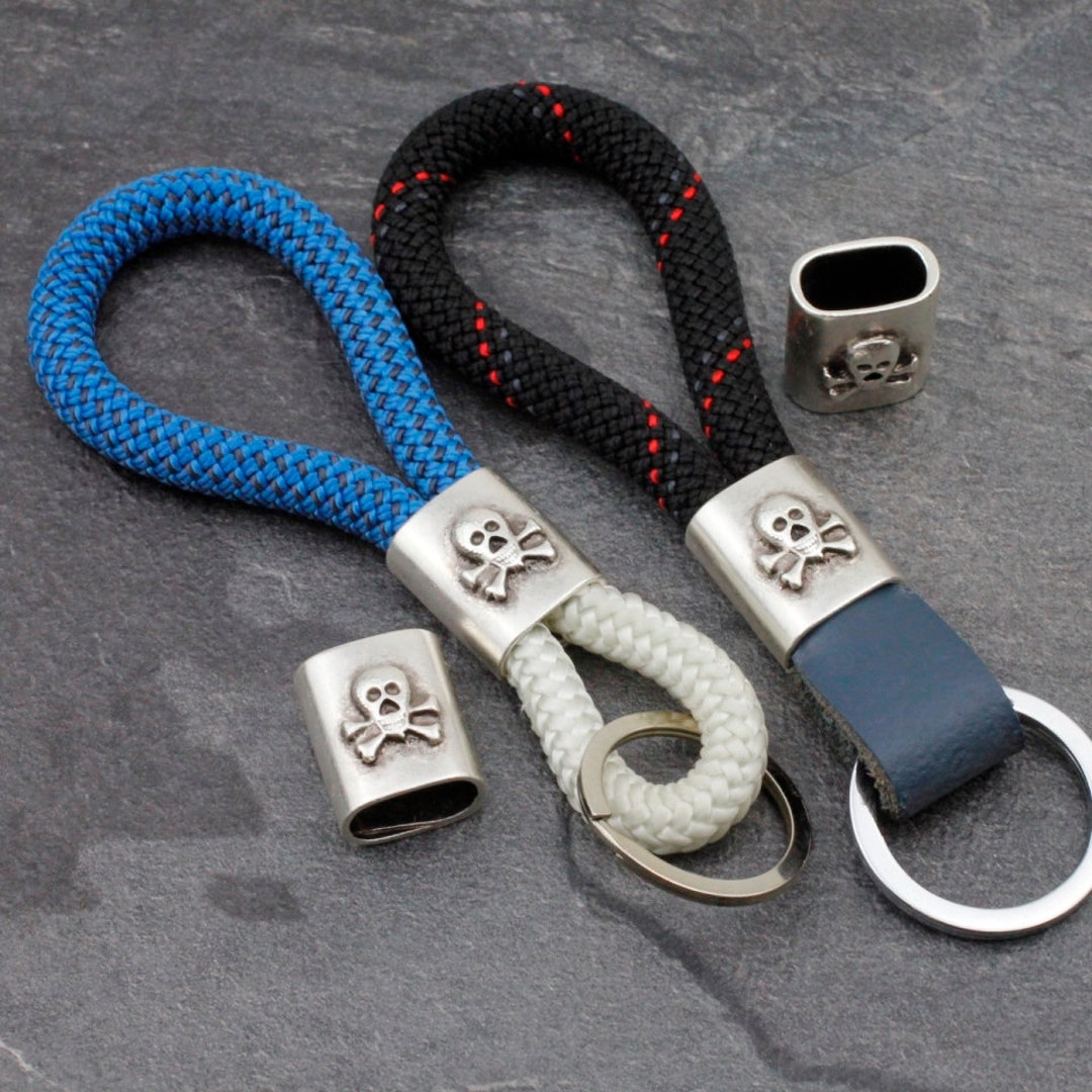 1 Skull Keychain Findings, Keychain Slider Beads, DIY Keychain, Slider ...