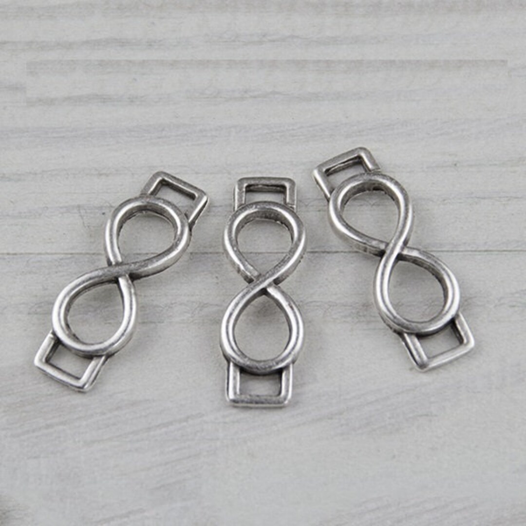 10 Endless Love Connector Charms, Bracelet Connector, Bracelet Findings ...