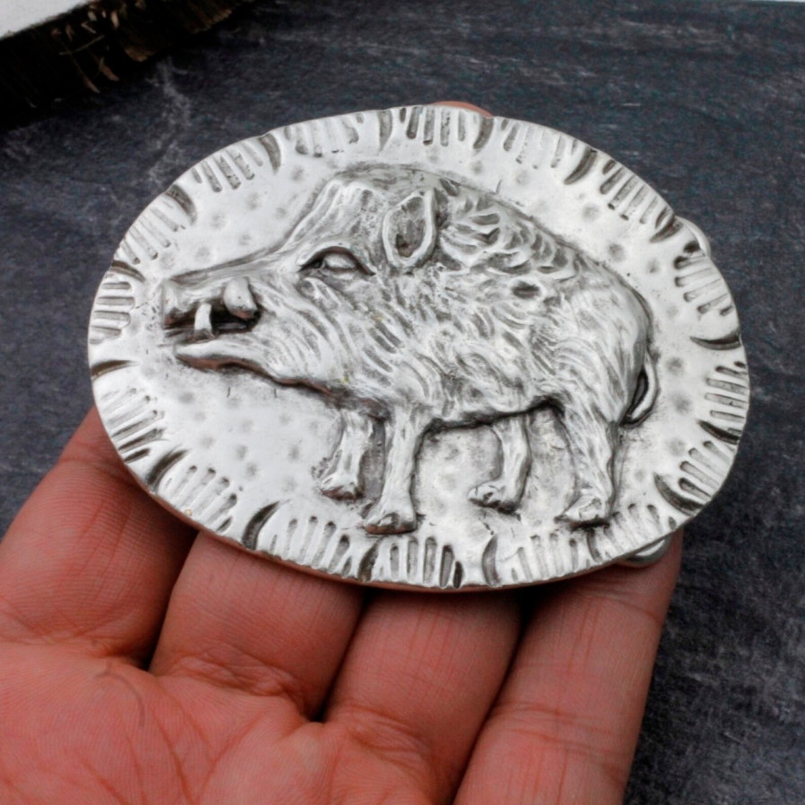 Wild Boar Belt Buckle for Snap Belt, Pig Belt Buckle Fastener, Leather ...