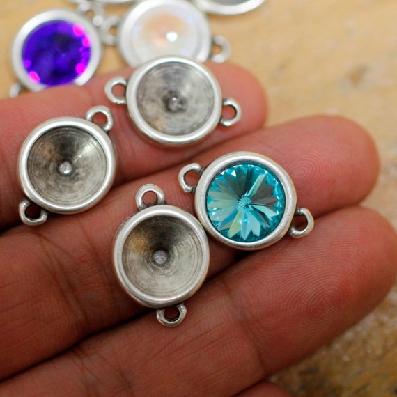 5pcs 2-loop Pendants Settings for 12 Mm Rivoli Swarovski - Etsy