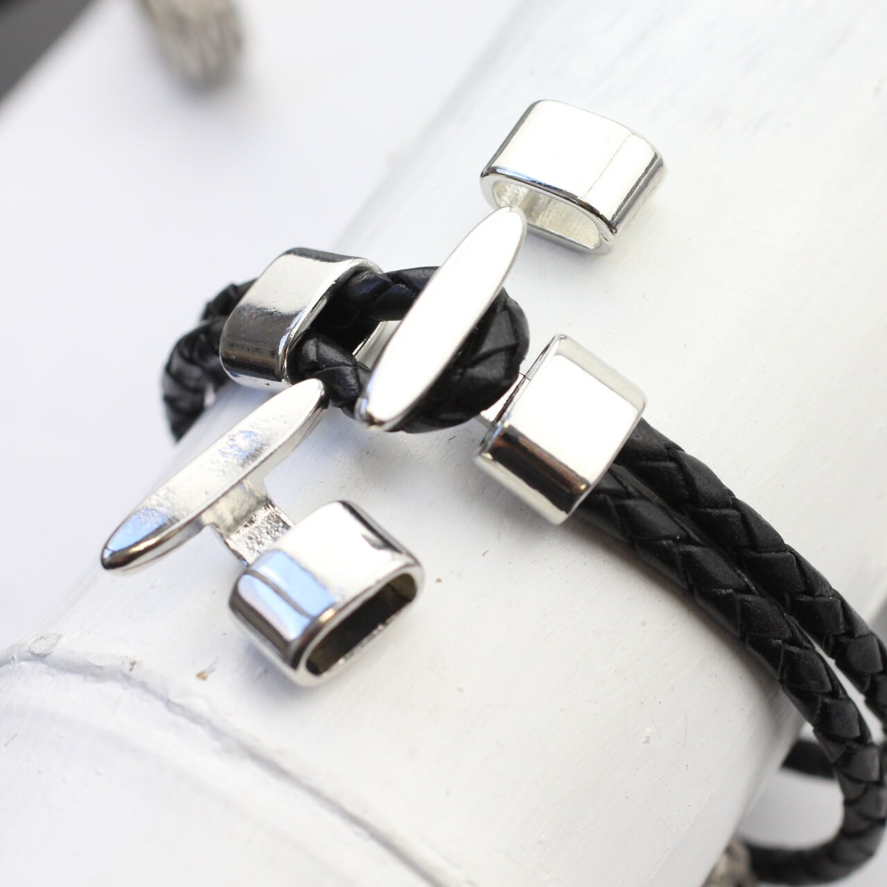 5 Sets T-bar Hook Clasp, Bracelet Findings, Open Hook Clasp, Rhodium ...