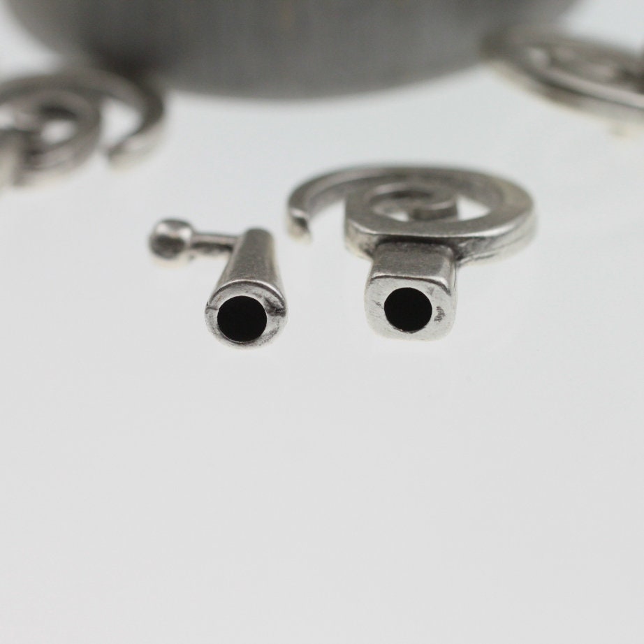 5 Antique Silver Closure Spiral Closure Silver Plated - Etsy