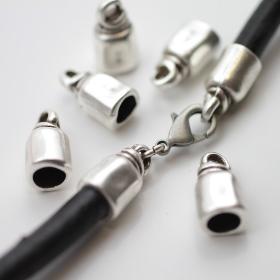 10 Cord End Caps Bell End Cap for Round Leather Necklace End - Etsy