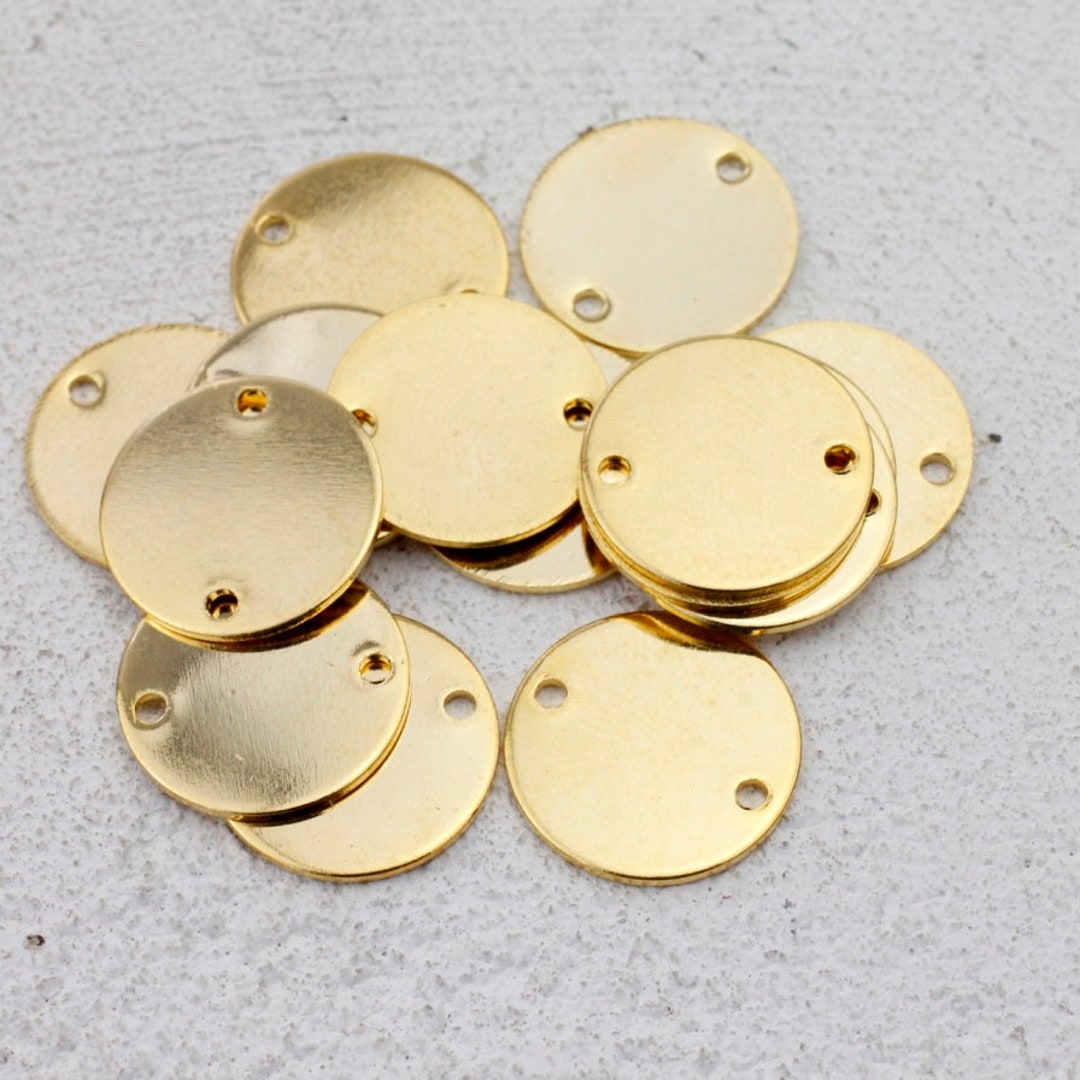 10 Round Disc Stamping Tags, Metal Stamping, Round Tags, Metal Blanks ...