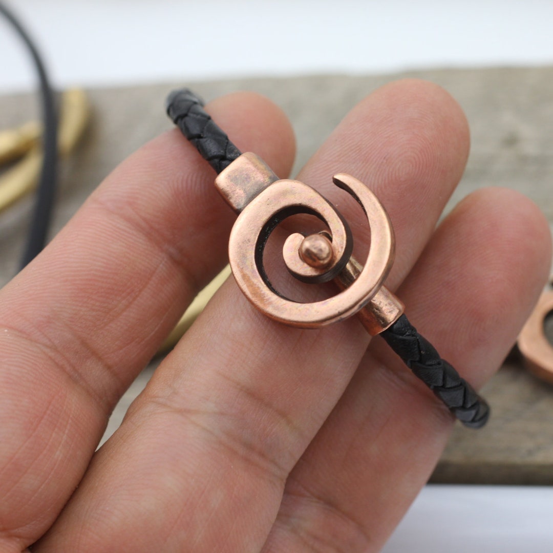 5 Antique Copper Closure, Spiral Closure, Copper Plated, Jewelry Making ...
