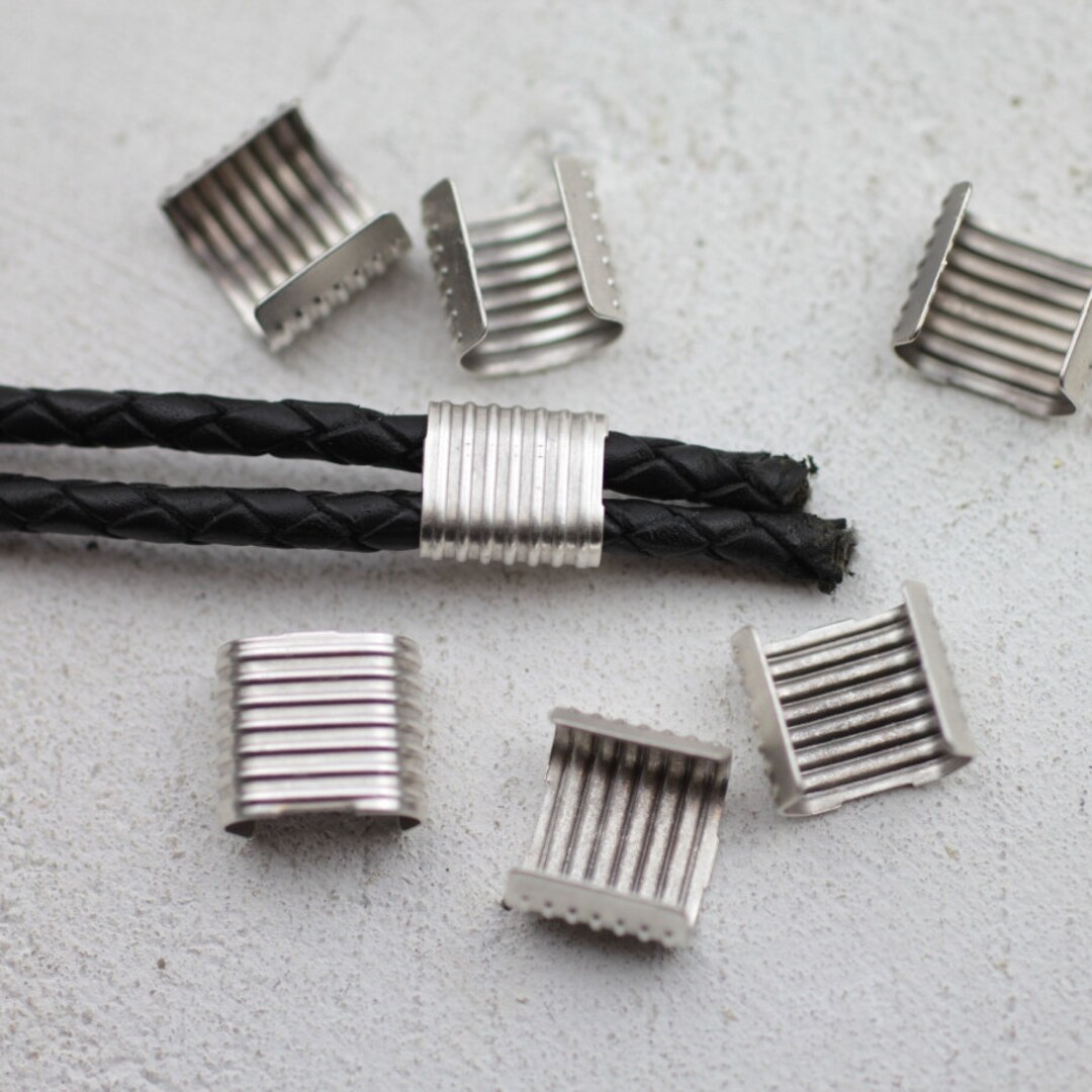 10 Antique Silver Metal Crimp Beads, Jewelry Connectors Findings, Cord ...