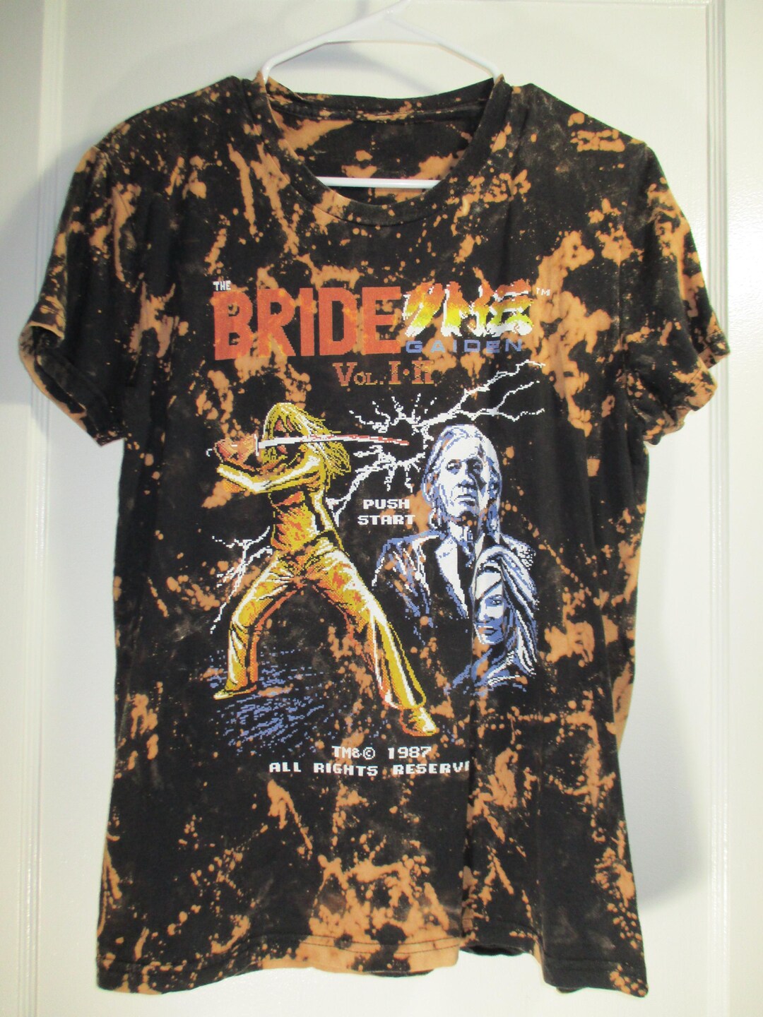 Kill Bill ~ the Bride ~ 8 Bit ~ Discharge Dyed ~ Bleach Dyed ~ Altered ...