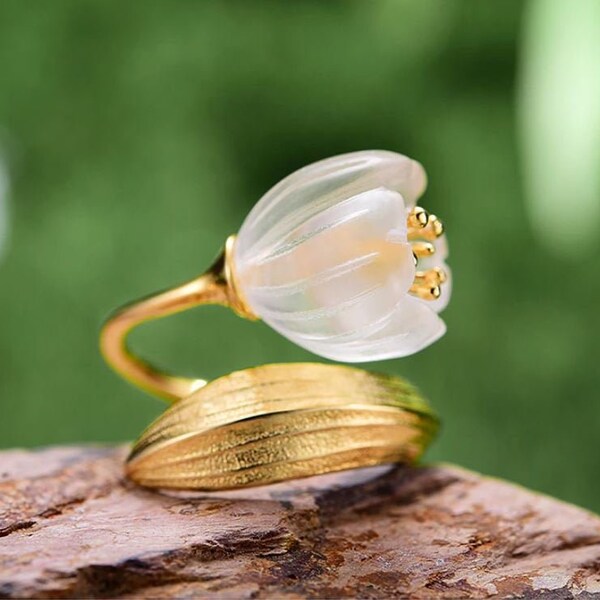 Lotus Flower Ring - Etsy