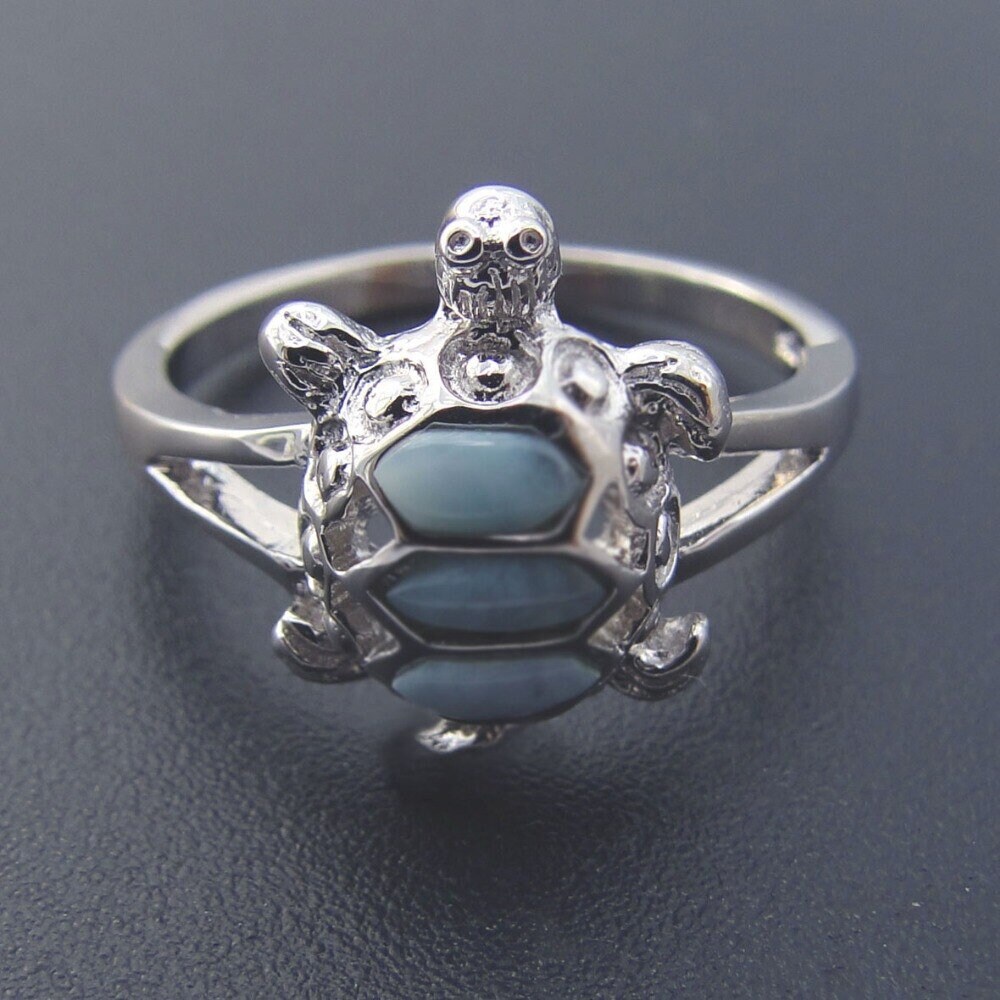 Turtle Ring Blue Turtle Ring Turtle Rings Sea Animal Ring - Etsy