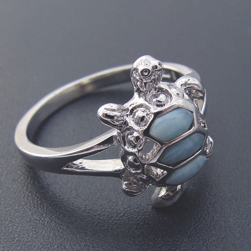 Turtle Ring Blue Turtle Ring Turtle Rings Sea Animal Ring - Etsy