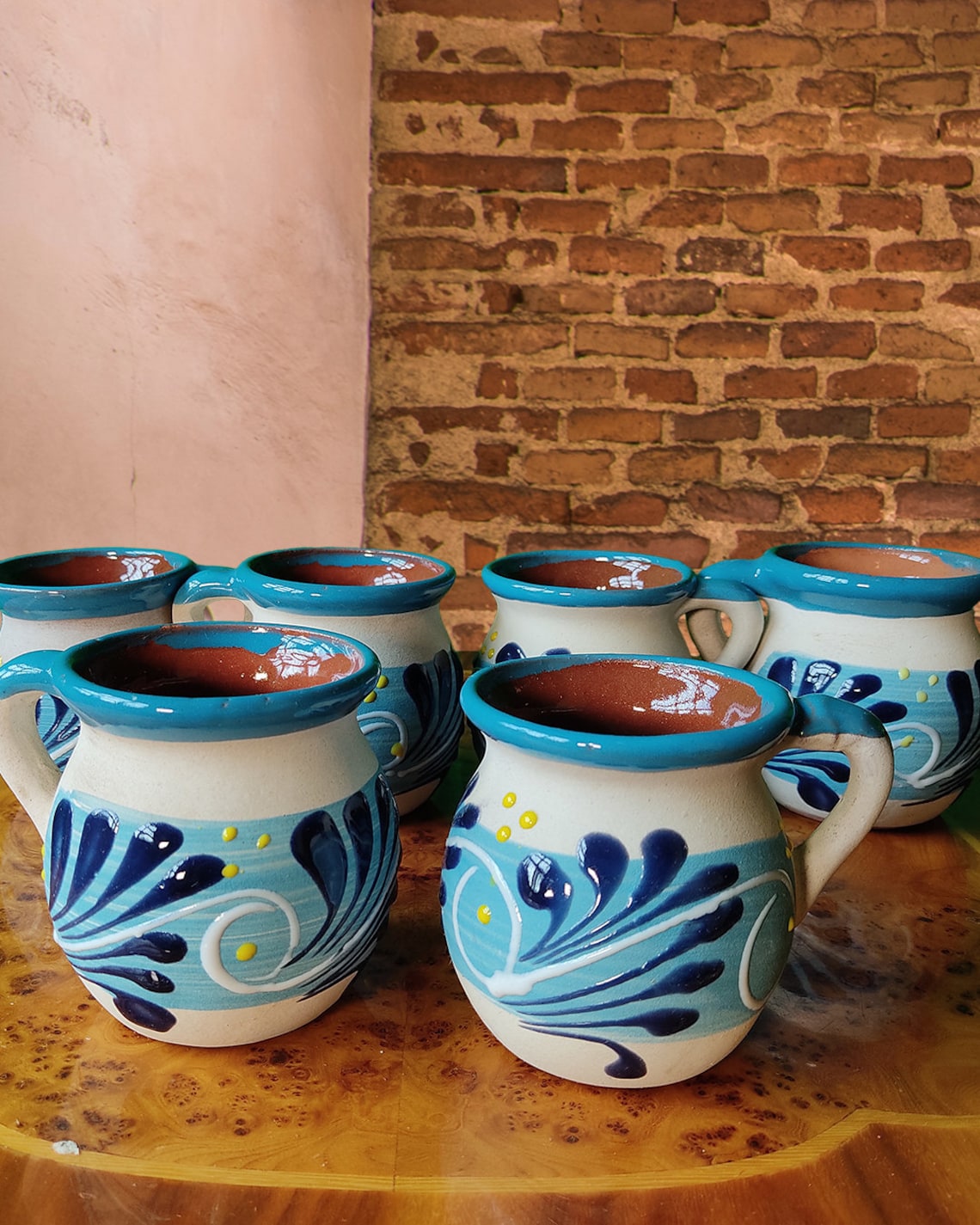 Set of 6 Blue Handmade Mexican Mugs / Jarrito - Etsy