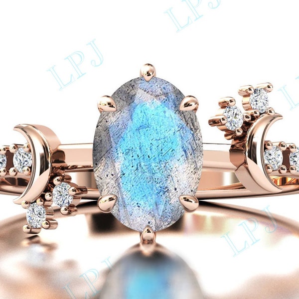 Labradorite Engagement Ring - Etsy