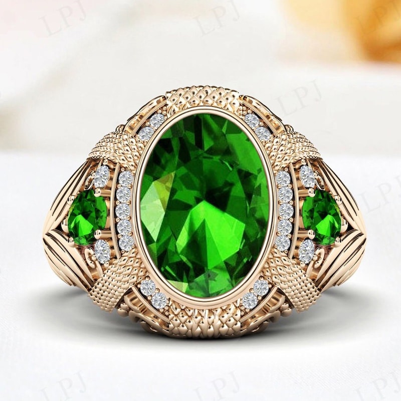 Mens Green Silver Ring - Etsy