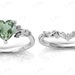 Green Amethyst Wedding Ring Set for Women Art Deco Amethyst Heart ...