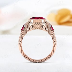 One of A Kind - 14k Gold Ruby Engagement Ring for Men Unique Ruby ...