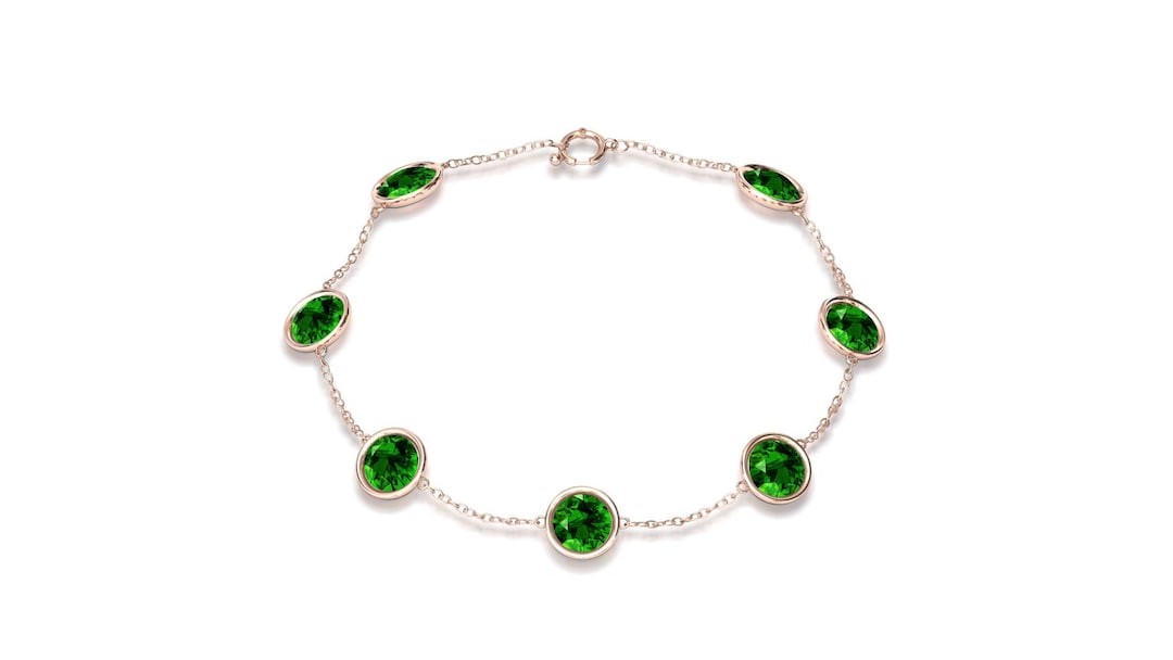 Antique Tsavorite Garnet Bracelet for Women 14k Gold Tsavorite Bracelet ...
