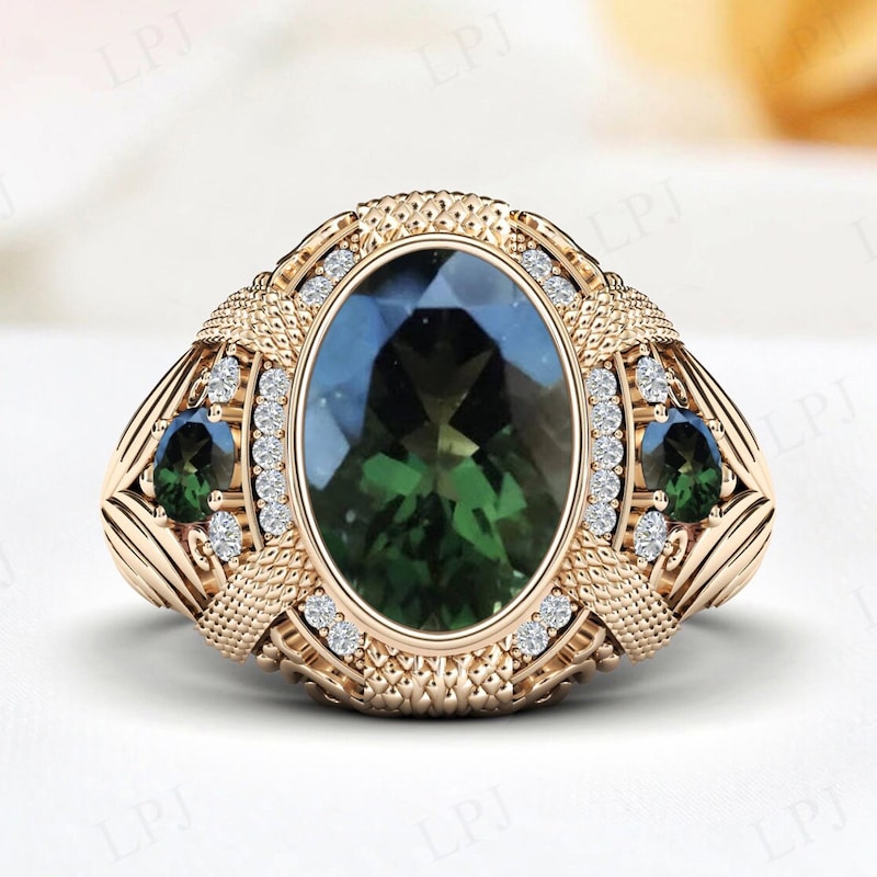 Moldavite Ring Men - Etsy