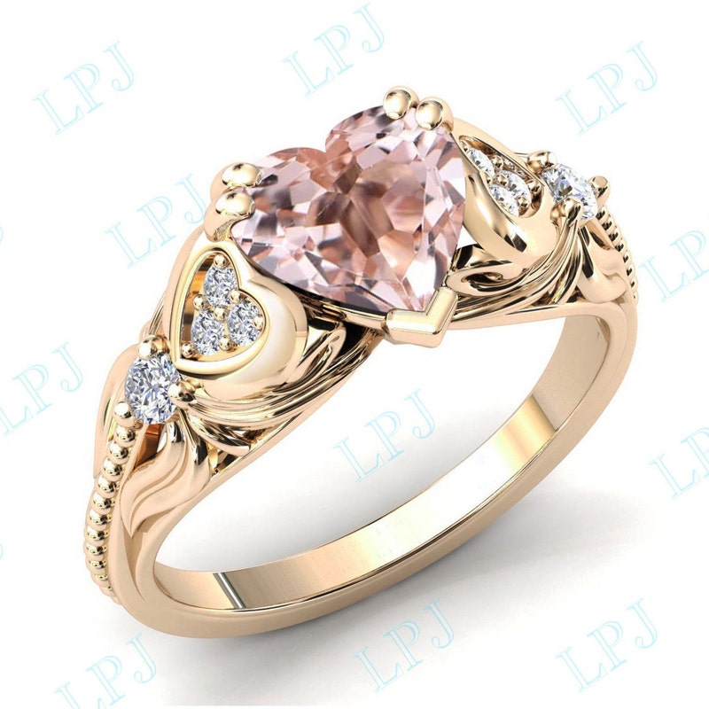 Heart Shaped Morganite Ring - Etsy