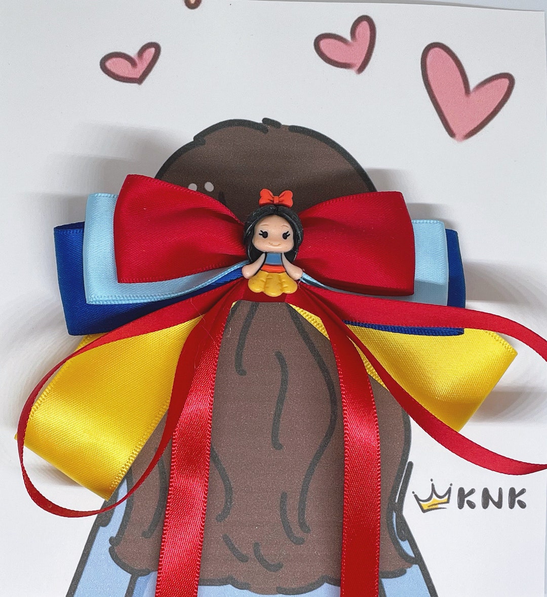 Snow White Inspired Color Ribbon Hair Bow Clip Hair Clips Girls Hair ...