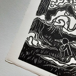 Clouds - Original Lino Print - Etsy