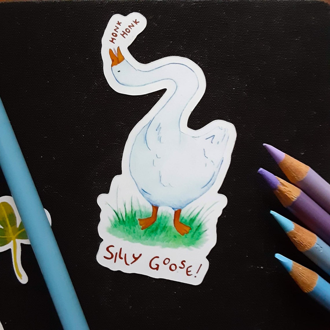 Silly Goose Sticker - Etsy