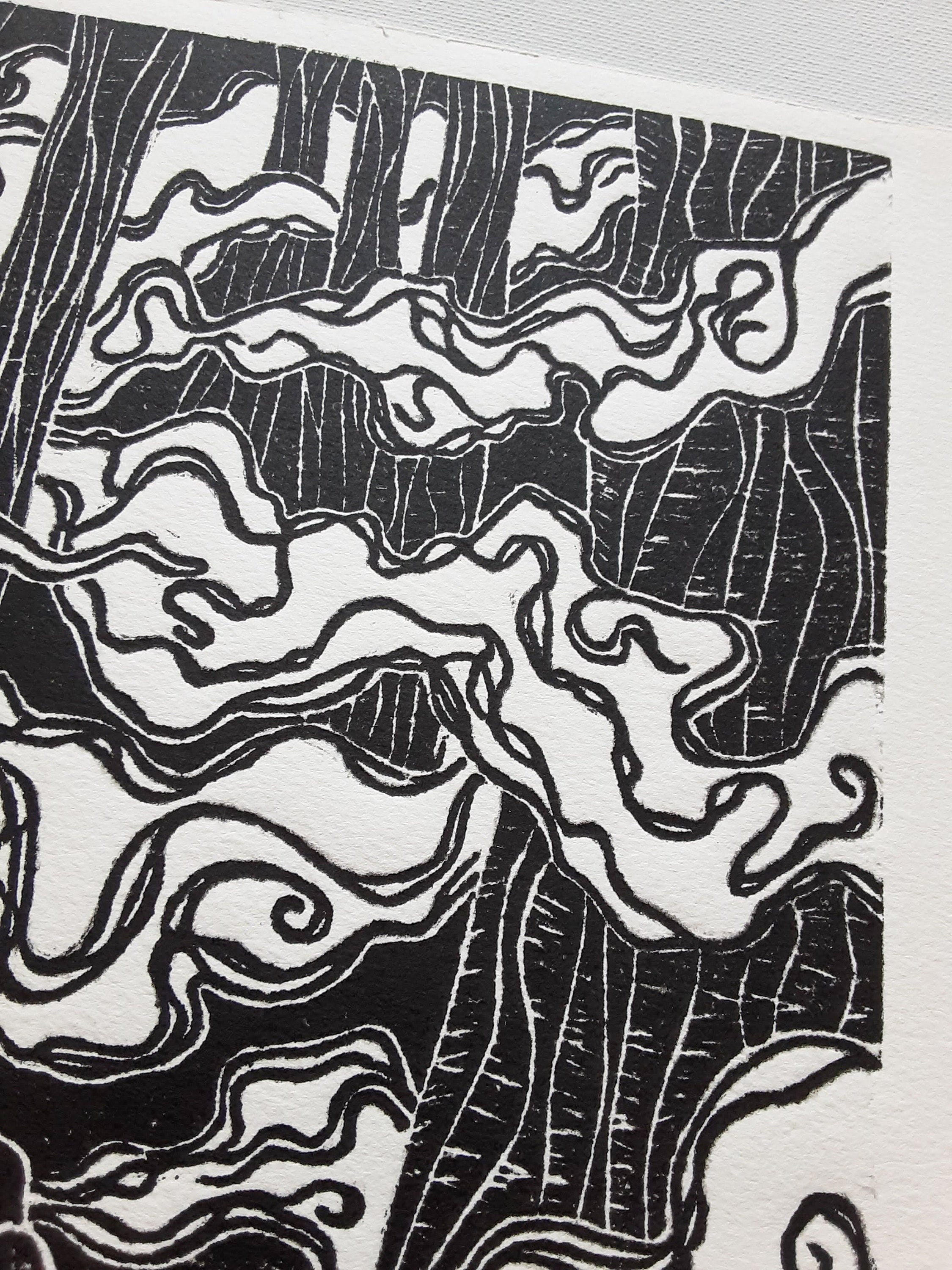 Clouds - Original Lino Print - Etsy