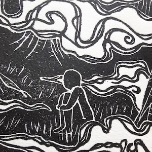 Clouds - Original Lino Print - Etsy