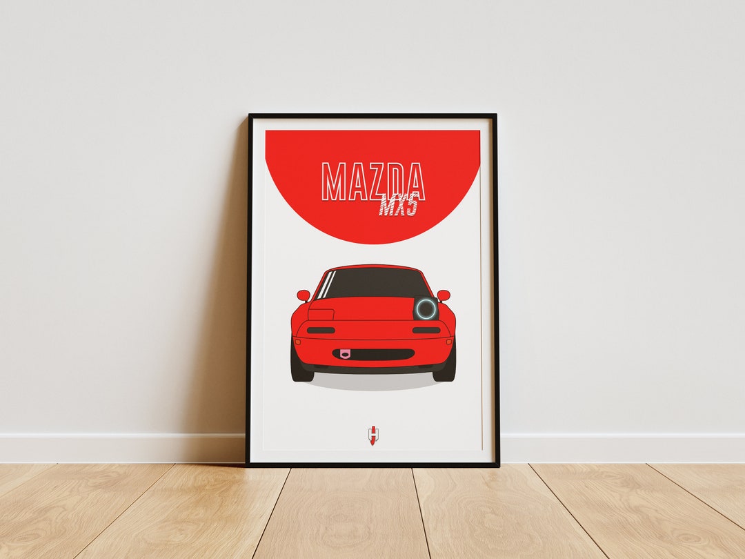Mazda MX5 Poster, JDM Garage Graphic Art, Japanese Car Print, Miata Mk1 ...
