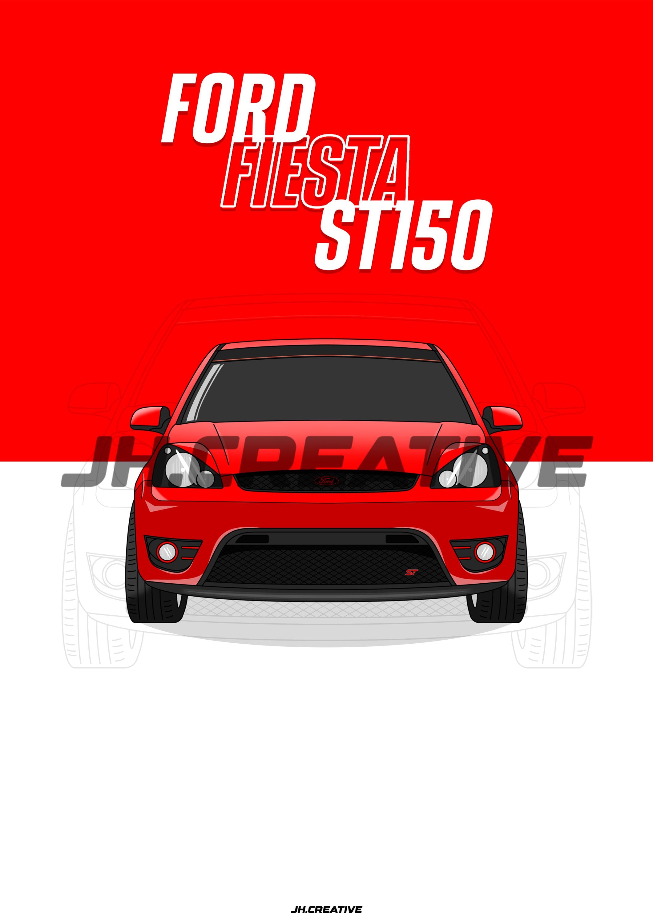 Digital Ford Fiesta ST150 Poster (RED) - Etsy