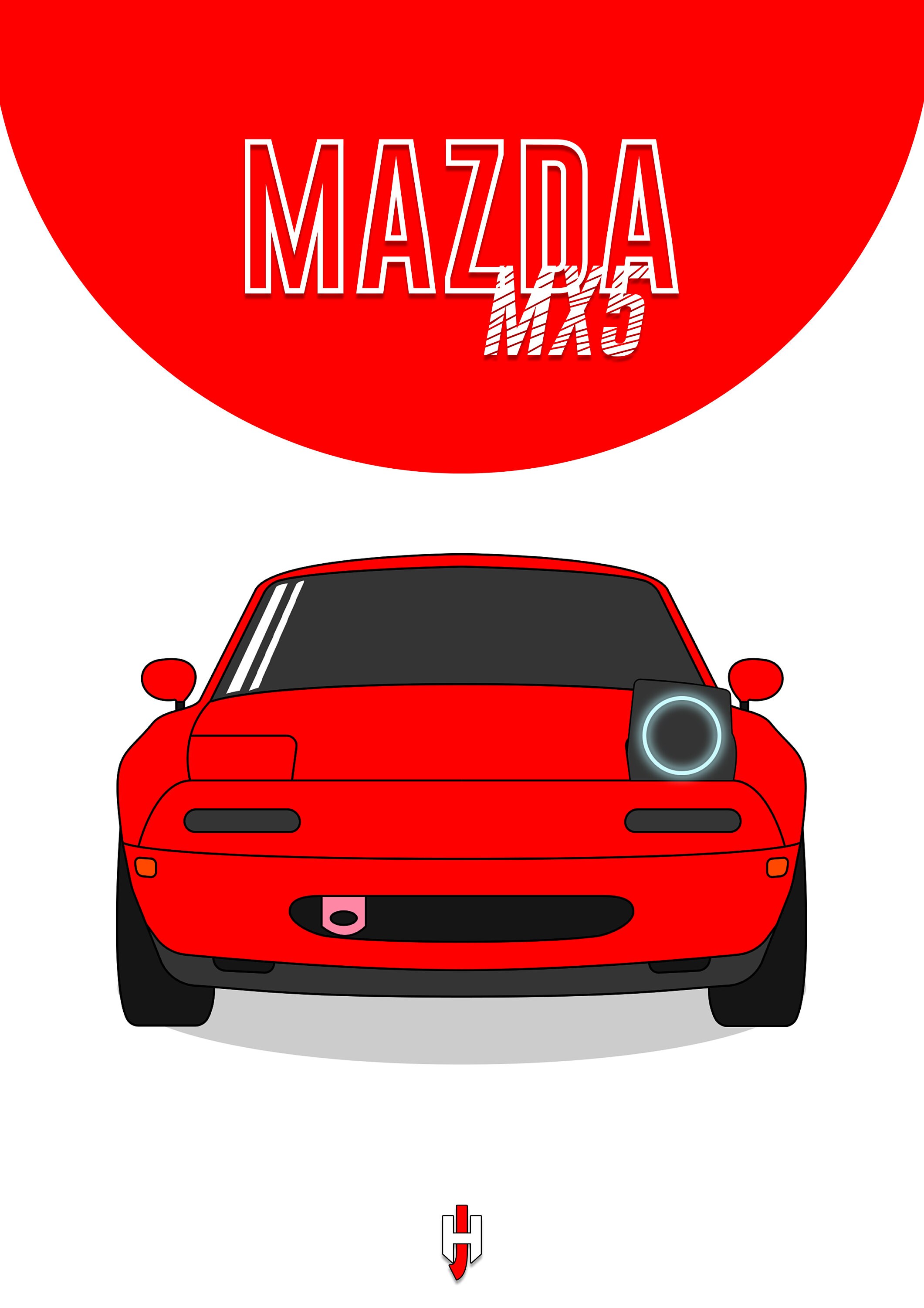 Mazda MX5 Poster, JDM Garage Graphic Art, Japanese Car Print, Miata Mk1 ...