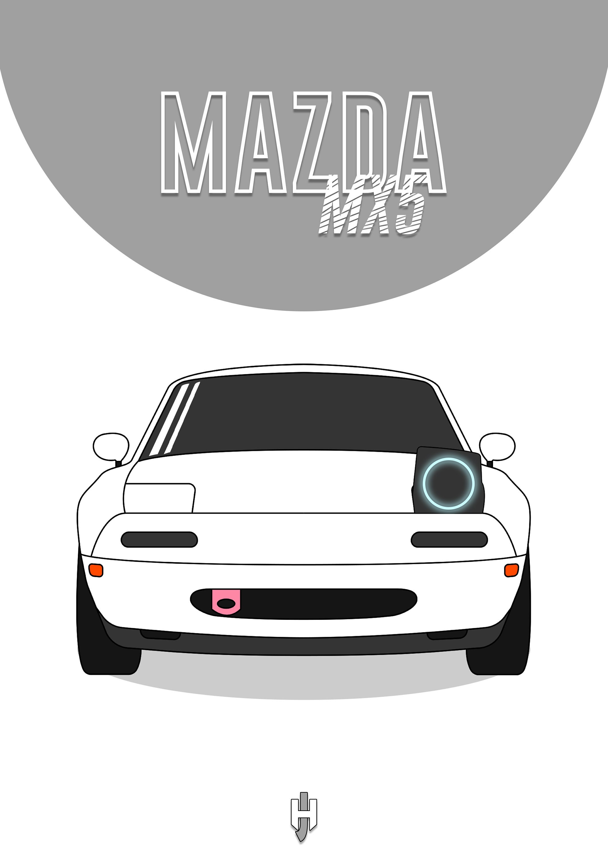 Mazda MX5 Poster, JDM Garage Graphic Art, Japanese Car Print, Miata Mk1 ...