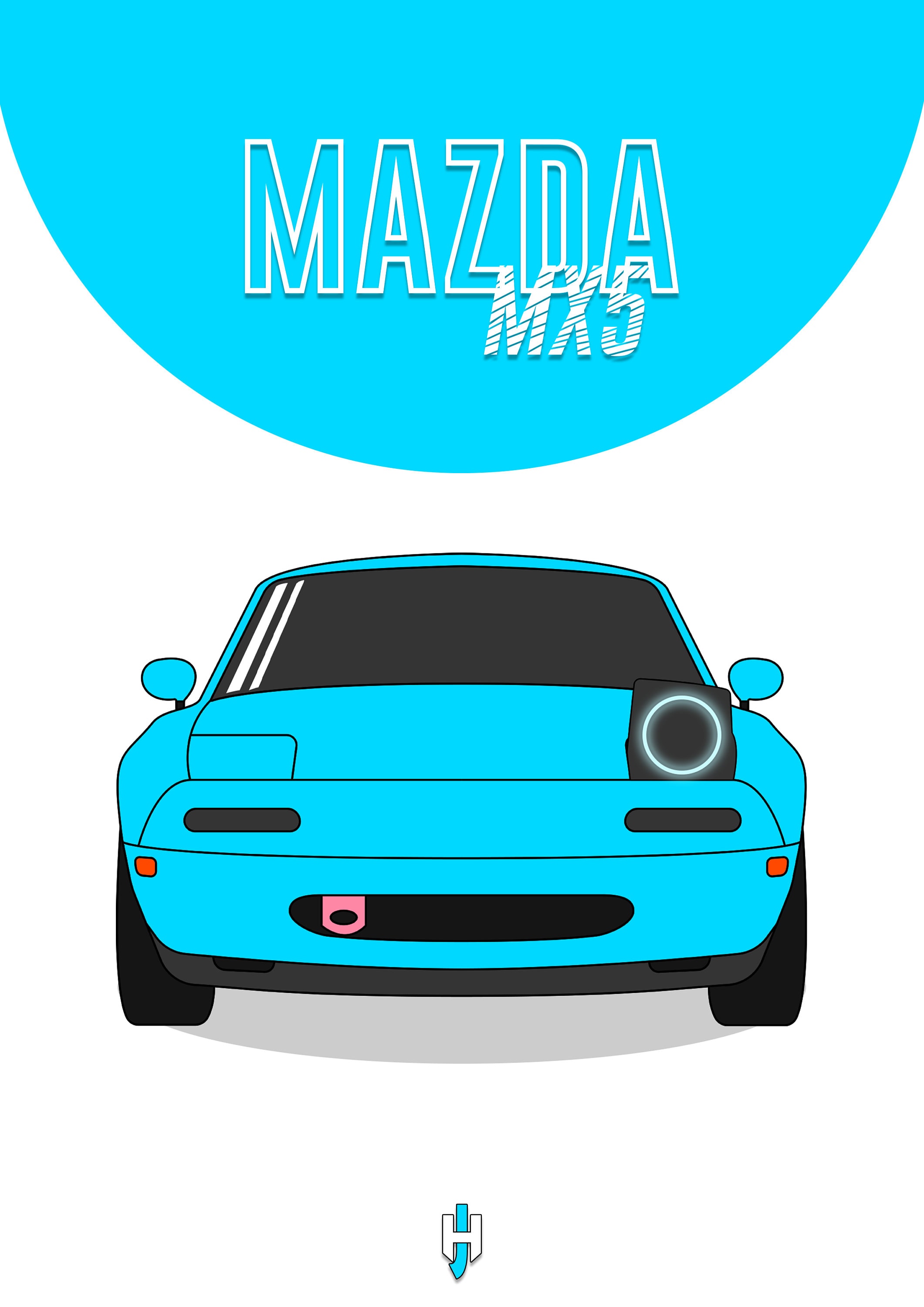 Mazda MX5 Poster, JDM Garage Graphic Art, Japanese Car Print, Miata Mk1 ...