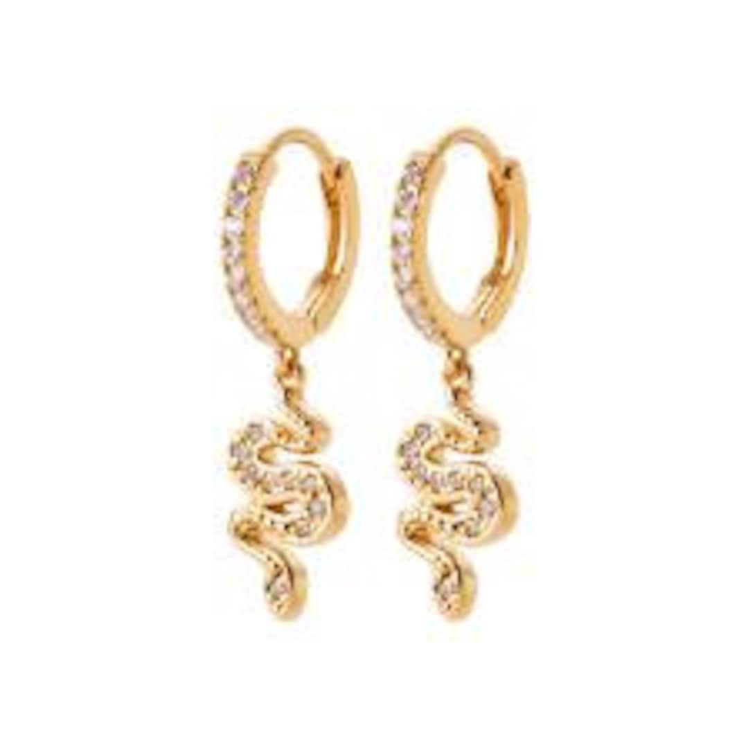 EARRINGS FEATURING SNAKES, Fancy Snake Earring Set in 18k Gold ...